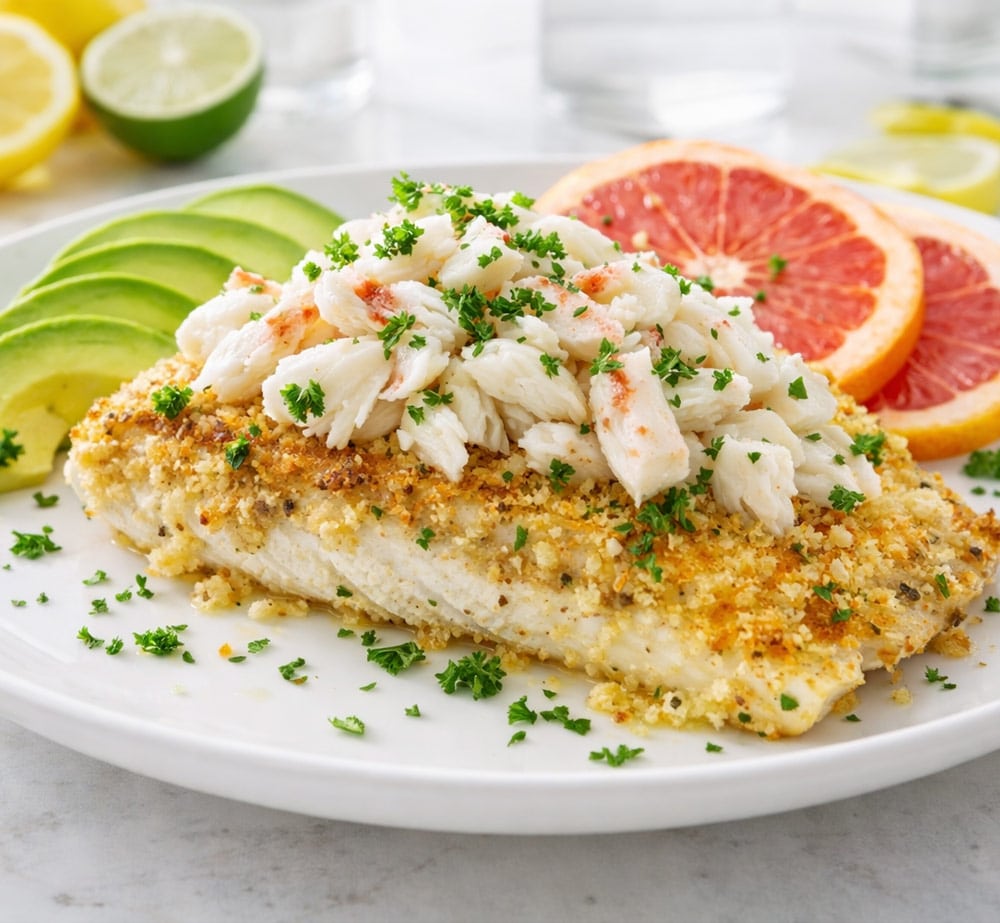 Citrus Crusted Fish with Crabmeat Recipe | Robért Fresh Market